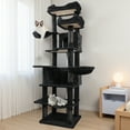 68in Tall Multi-Level Green Cat Tree with Hammocks, Hanging Basket, Cat ...