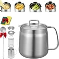 68oz 304 Stainless Steel Deep Fryer Pot with Basket & Strainer, Large ...