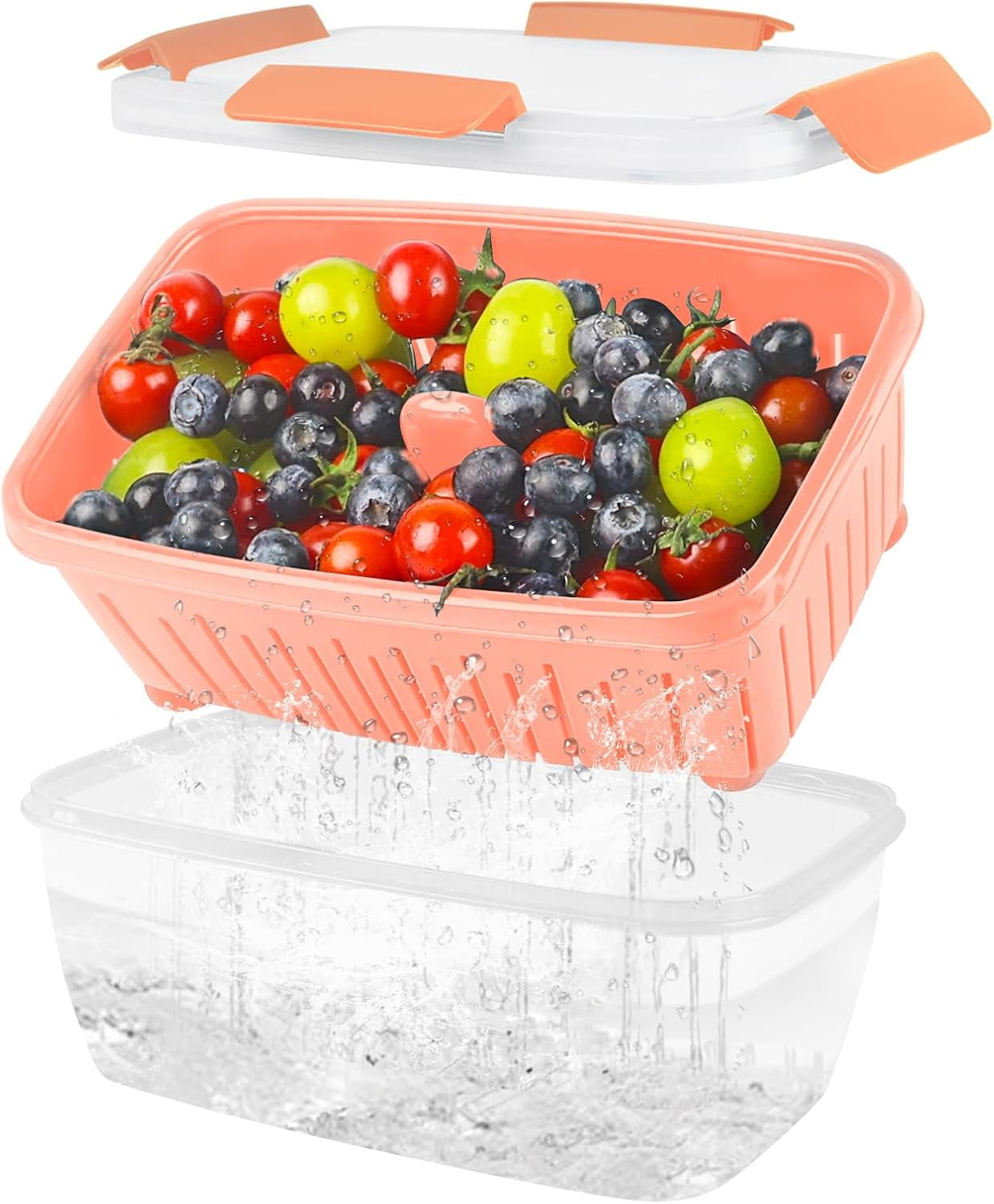 68oz Berry Keeper Fruit Storage Container for Fridge, Fresh Food ...