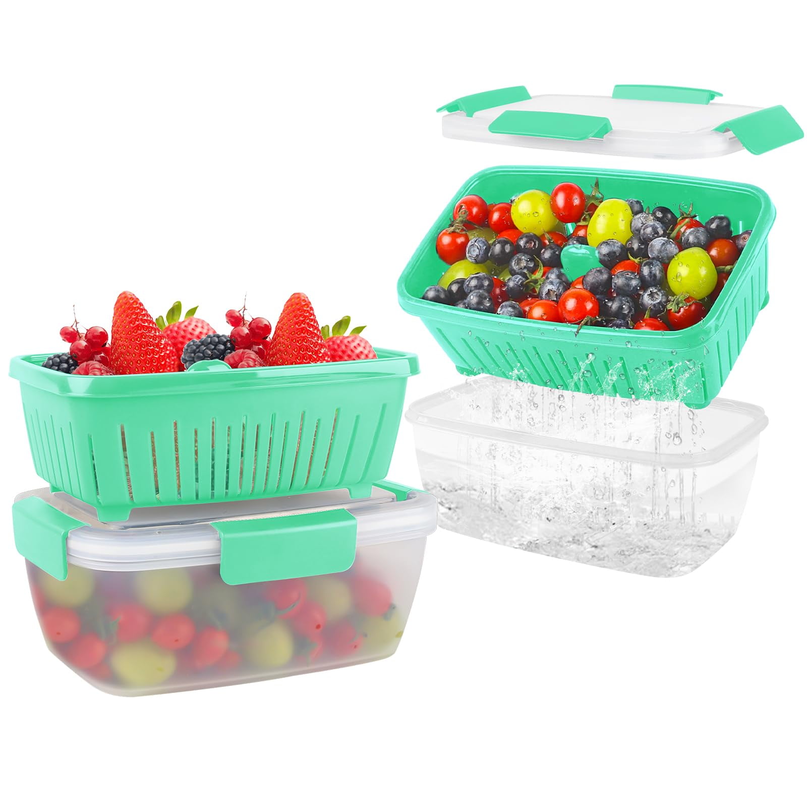 68oz Berry Keeper Fruit Storage Container for Fridge, Fresh Food ...