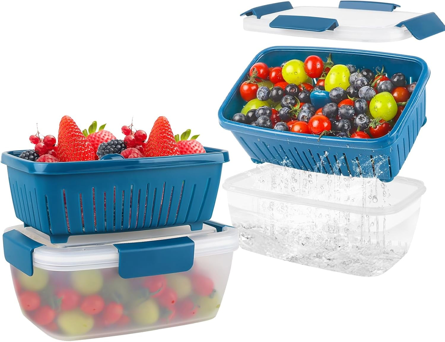 68oz Berry Keeper Fruit Storage Container for Fridge, Fresh Food ...