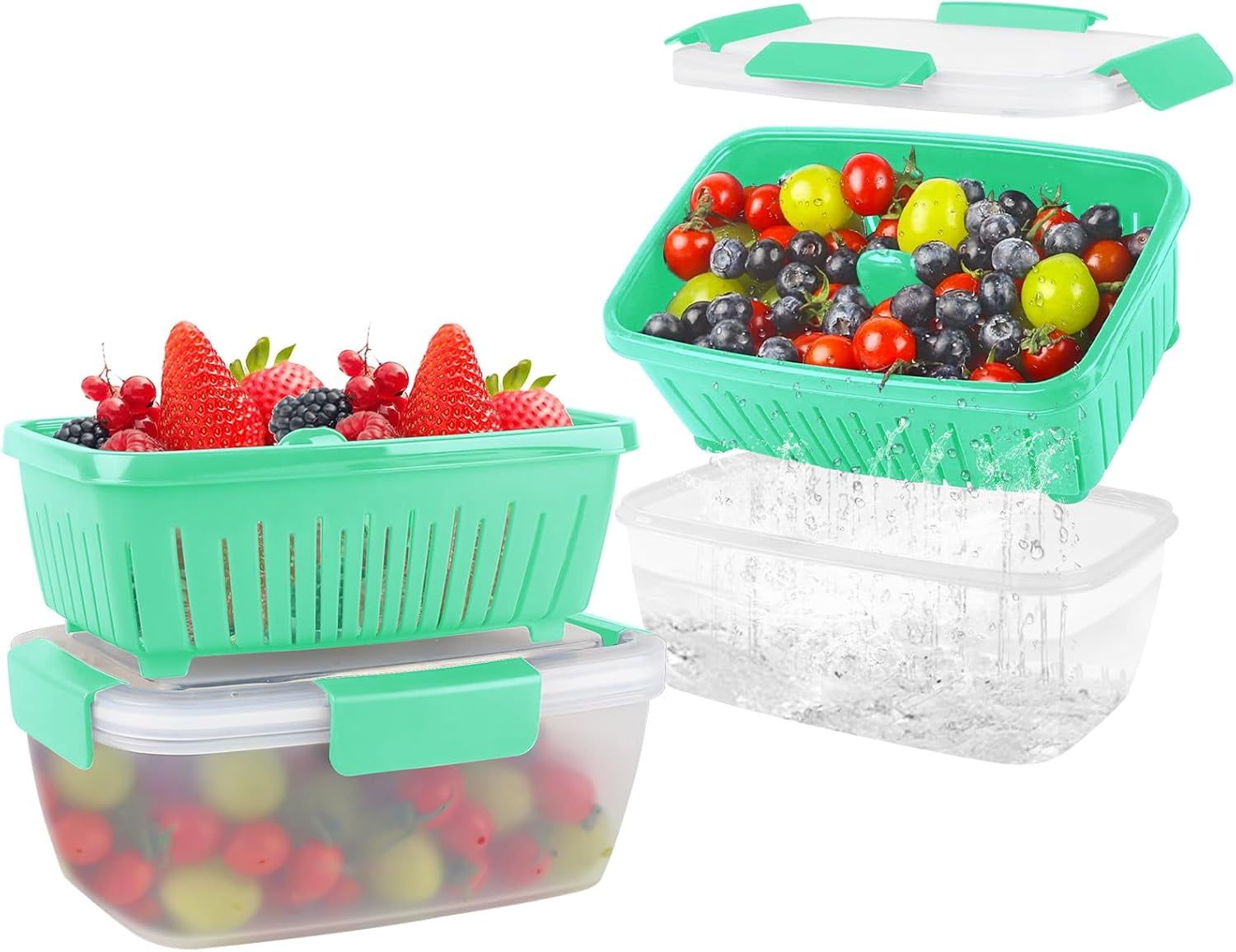 68oz Berry Keeper Fruit Storage Container for Fridge, Fresh Food ...
