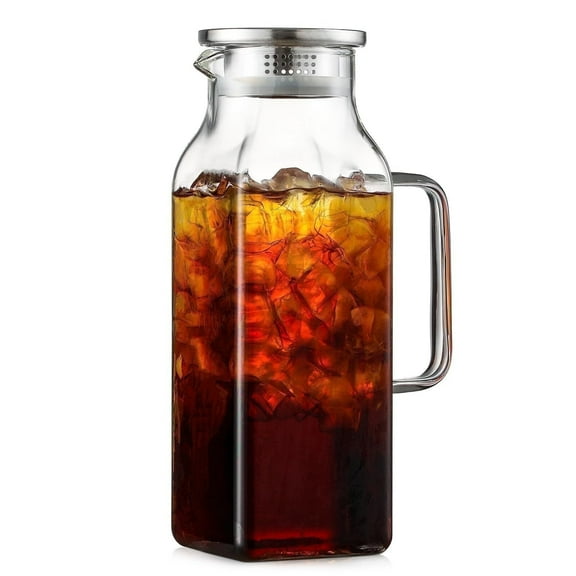 1.5 Liter 68oz Water Pitcher with Spout for Fridge,Glass Pitcher with ...