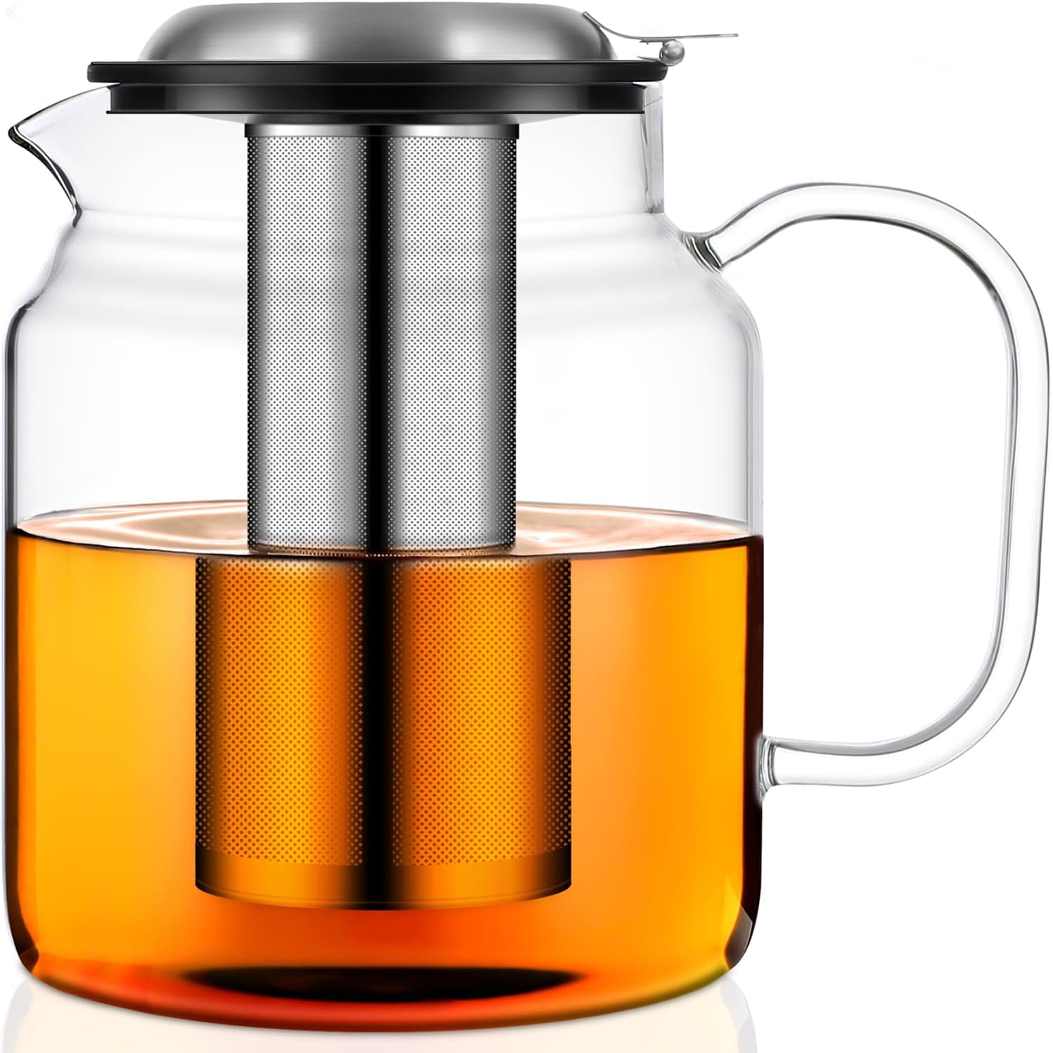 68oz Glass Teapot with Stainless Steel Removable Infuser, Stovetop ...