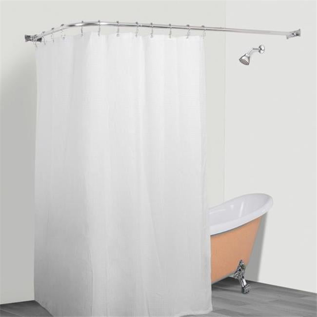 68x28 in. Rustproof L-Shaped Corner Shower Curtain Rod - Chrome ...