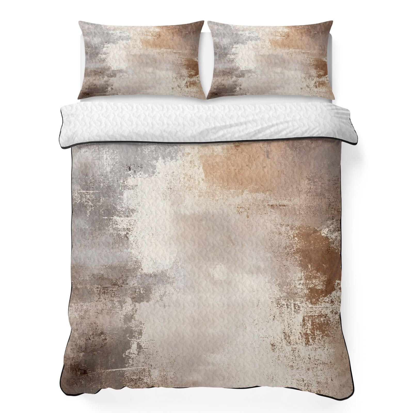 Twin Quilt Bedding Set Abstract Vintage Watercolor Art Breathable ...