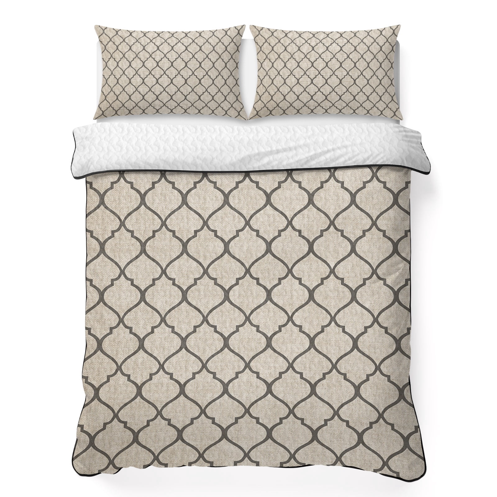Twin Quilt Bedding Set Country Morocco Tile Geometric Pattern ...