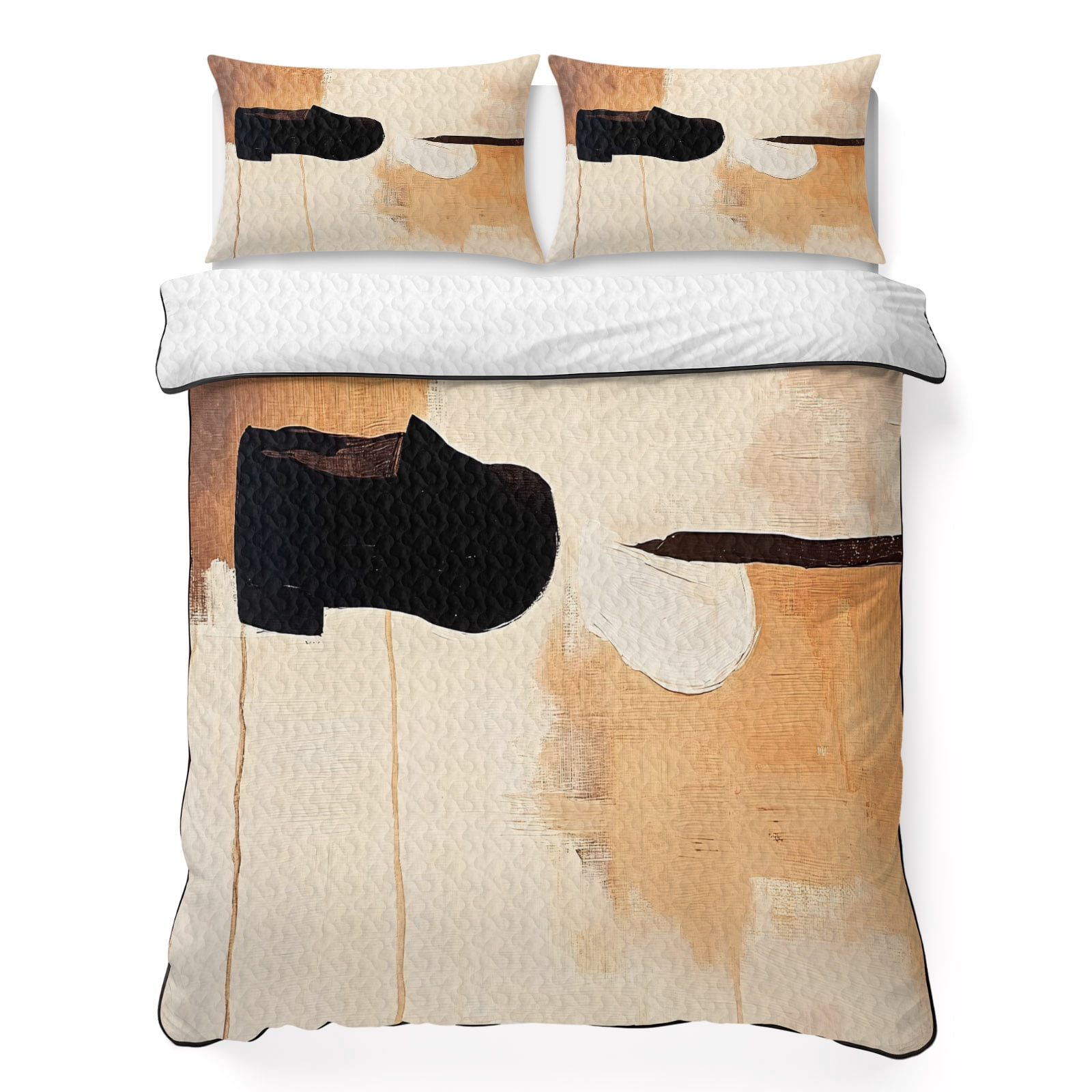 Twin Quilt Bedding Set Vintage Abstract Graffiti Art Breathable Summer ...