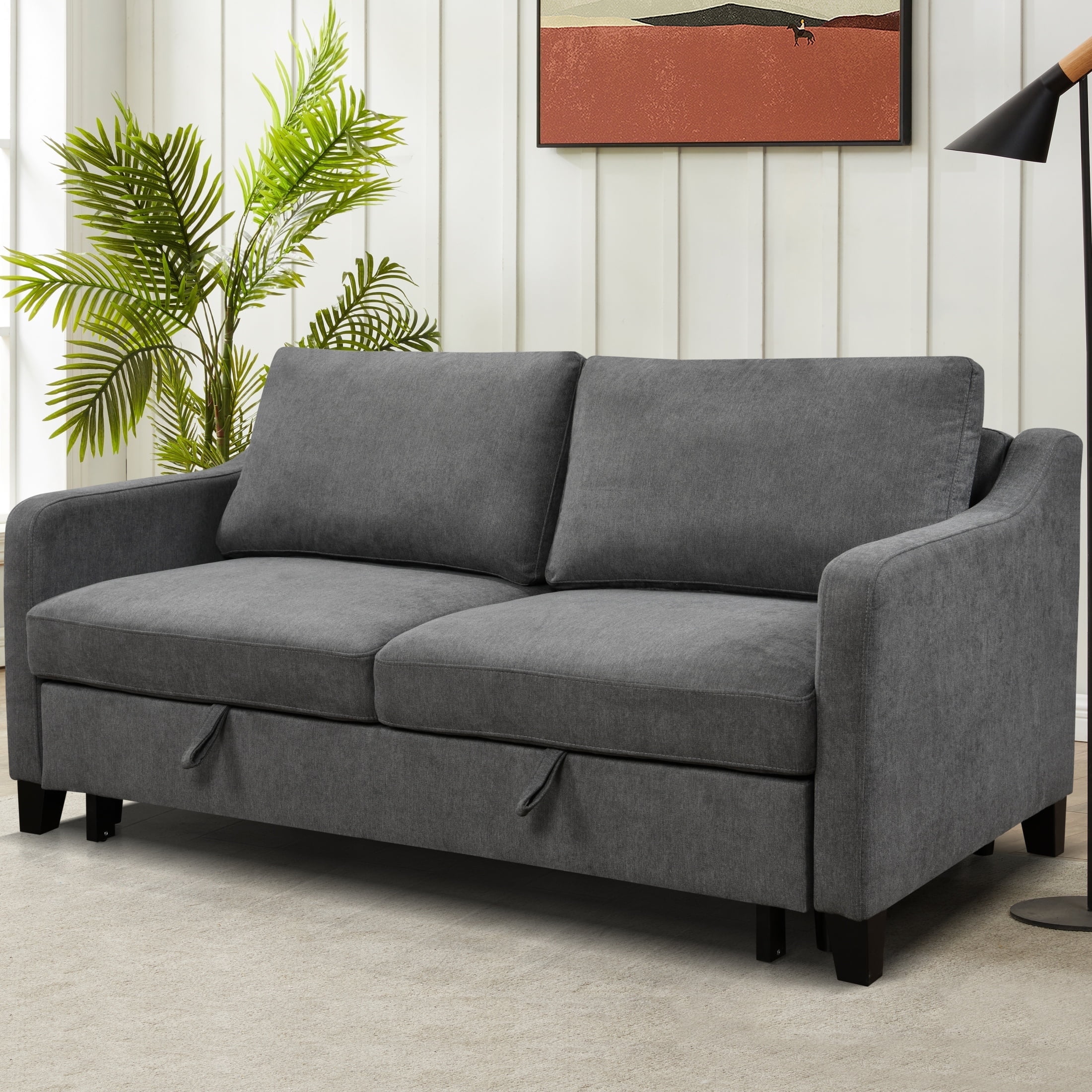 THSUPER 3 in 1 Convertible Queen size couch for living room, loveseat ...