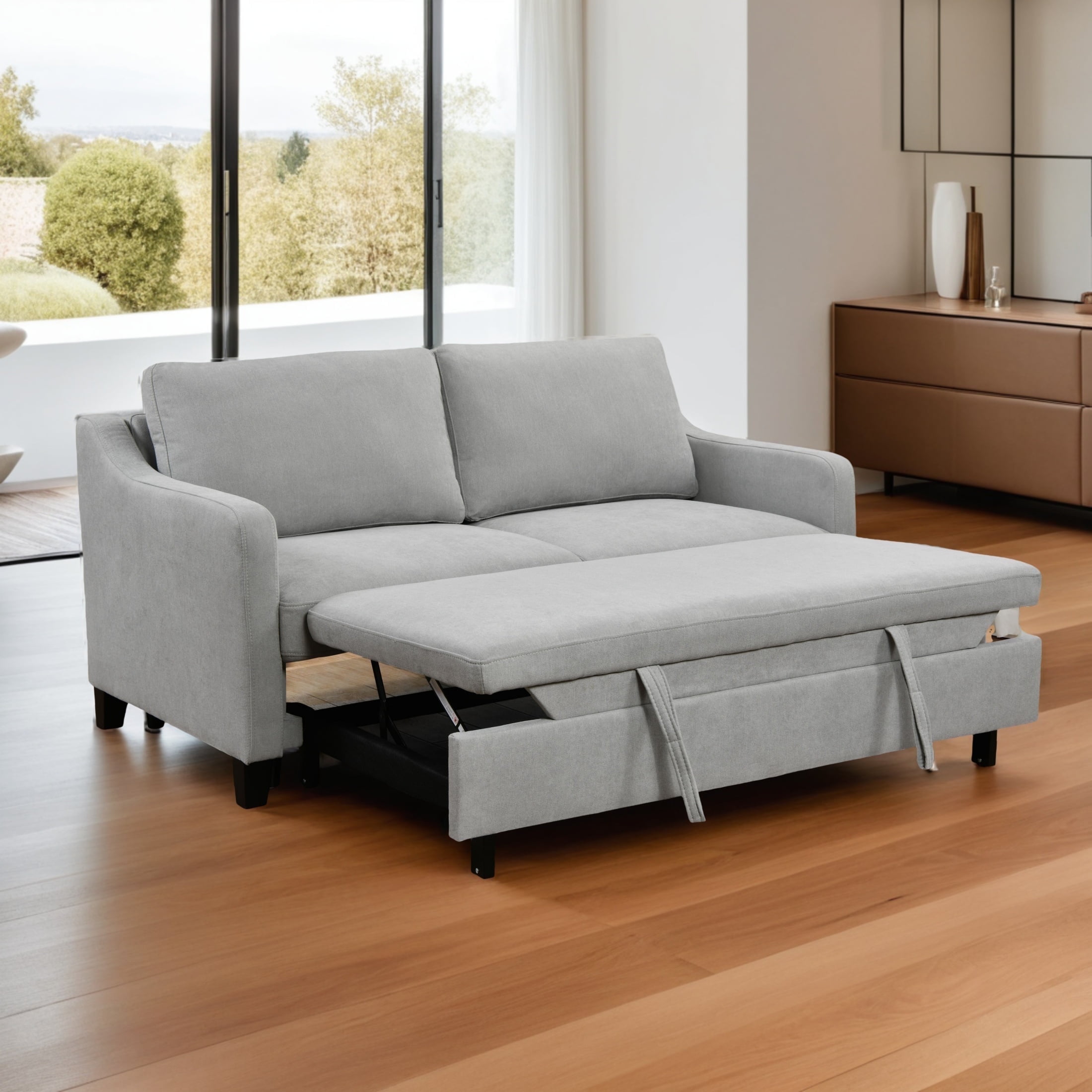 THSUPER 3 in 1 Convertible Queen size couch for living room, loveseat ...