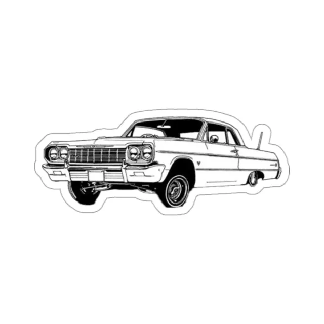 69' Chevy Impala Lowrider Car Show Illustration Sticker Vinyl Decal ...
