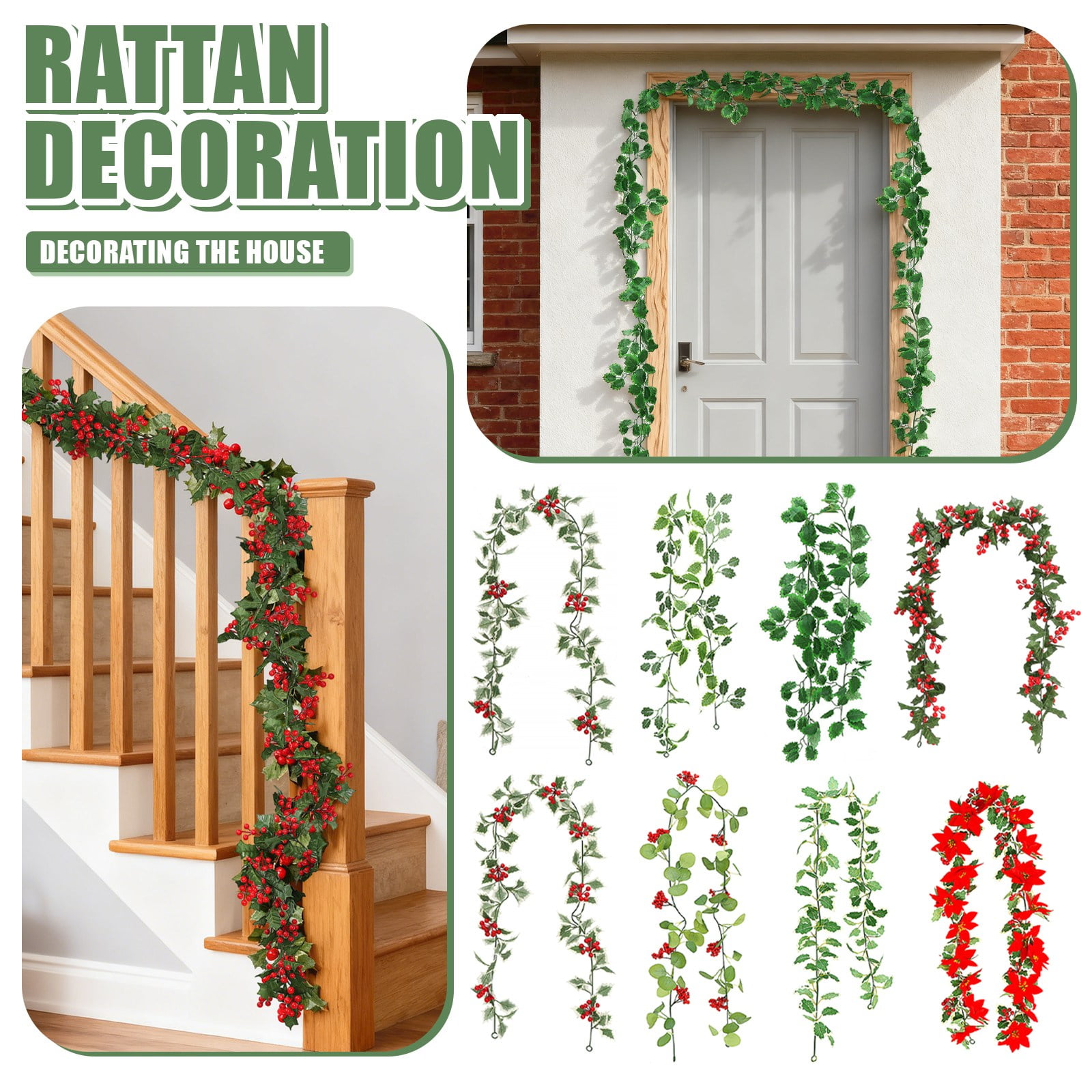 69" Fake Plants Vine Rattan, Spring Decorations Artificial Flower Green ...
