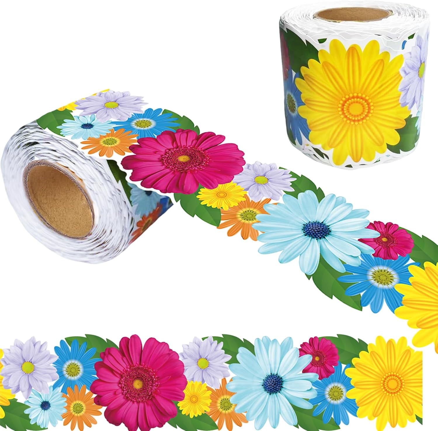 69 Feet Spring Bulletin Board Borders Daisy Flower Border Trim ...