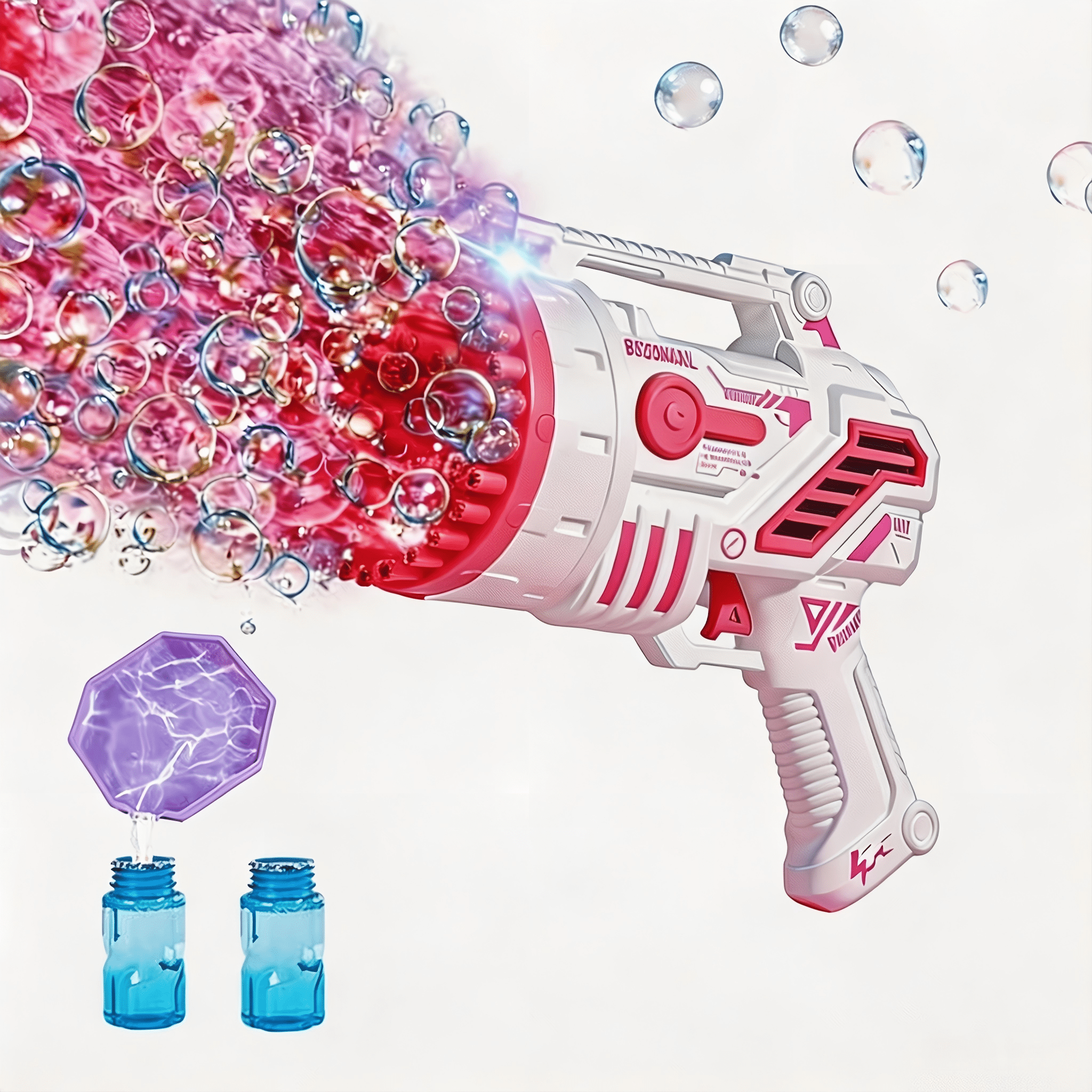 69 Hole Bubble Launcher Toy, Automatic Bubble Maker with Liquid Refill ...