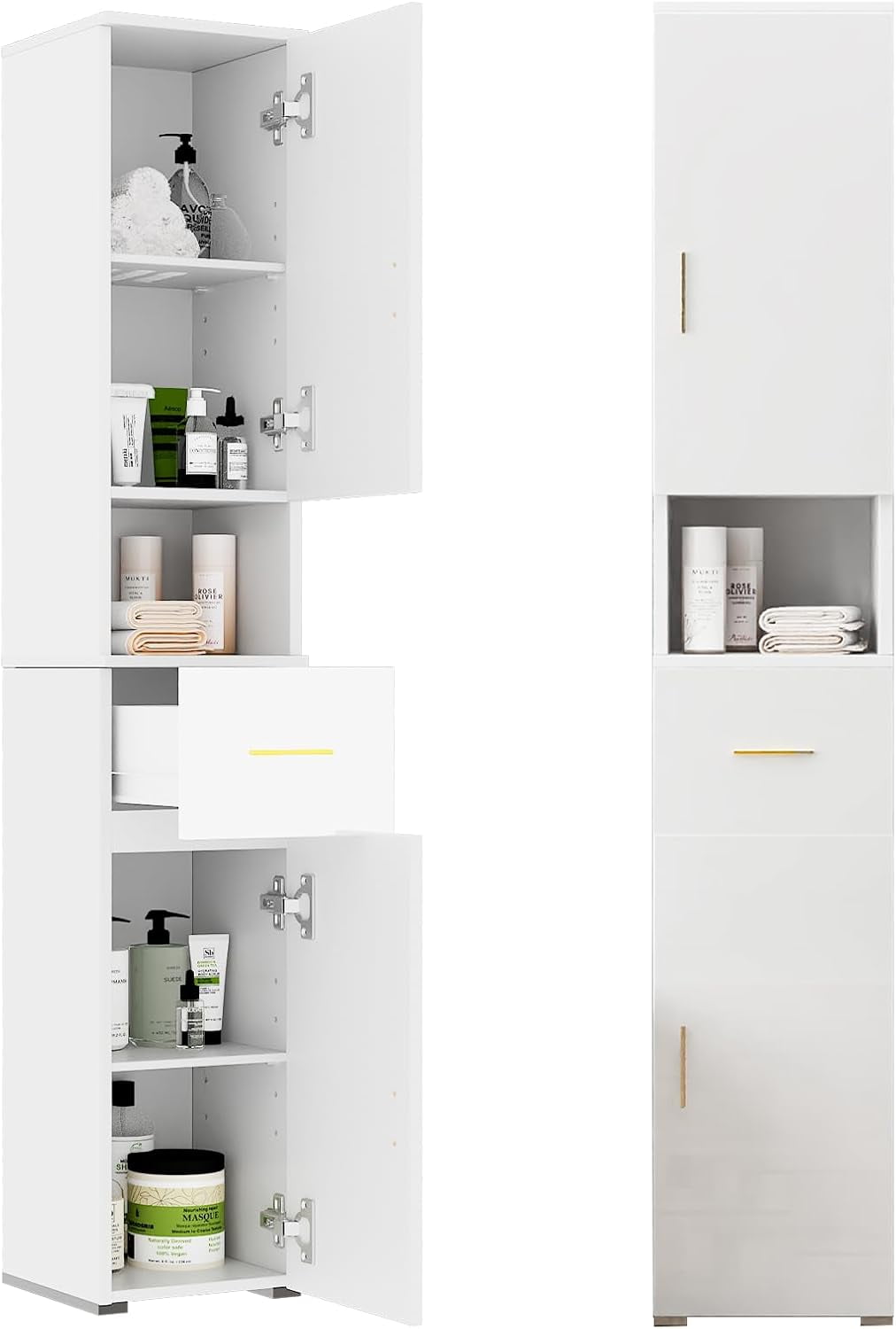 69 Inch Tall/Narrow/Slim/Skinny Storage Cabinet with Drawer & Door ...