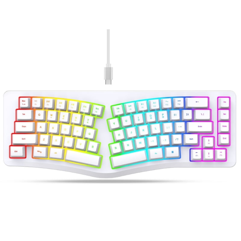 69 Key Ergonomic Mechanical Gaming Keyboard USB C Detachable Cable 18 ...
