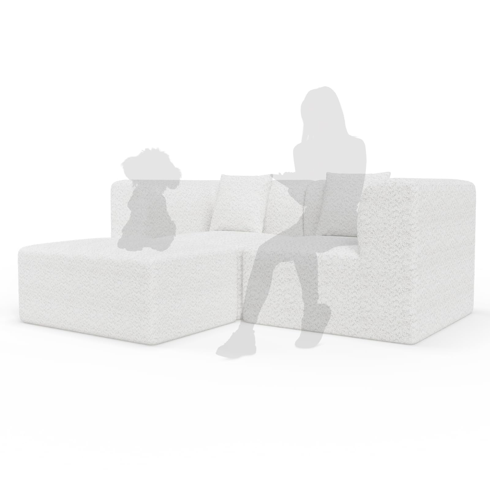 69" L Shaped Modular Sectional Sofa,Convertible Cloud Couch for Living ...