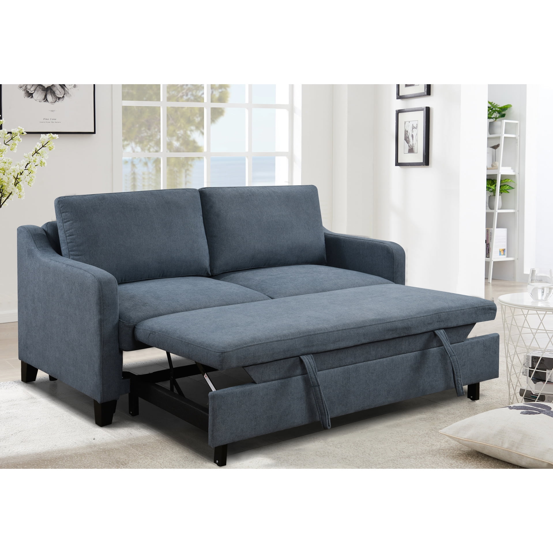 69" Queen Sleeper Futon , Dark Blue. Pullout Bed Availability ...