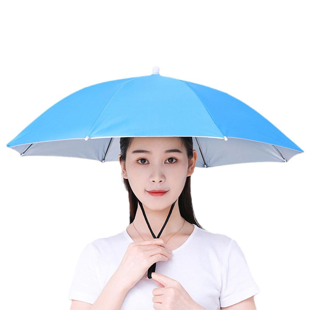 69 Sky Blue Hat Umbrella Sun Hat Umbrella 69 Large Head-Mounted Umbrella Stall Umbrella Hat ...