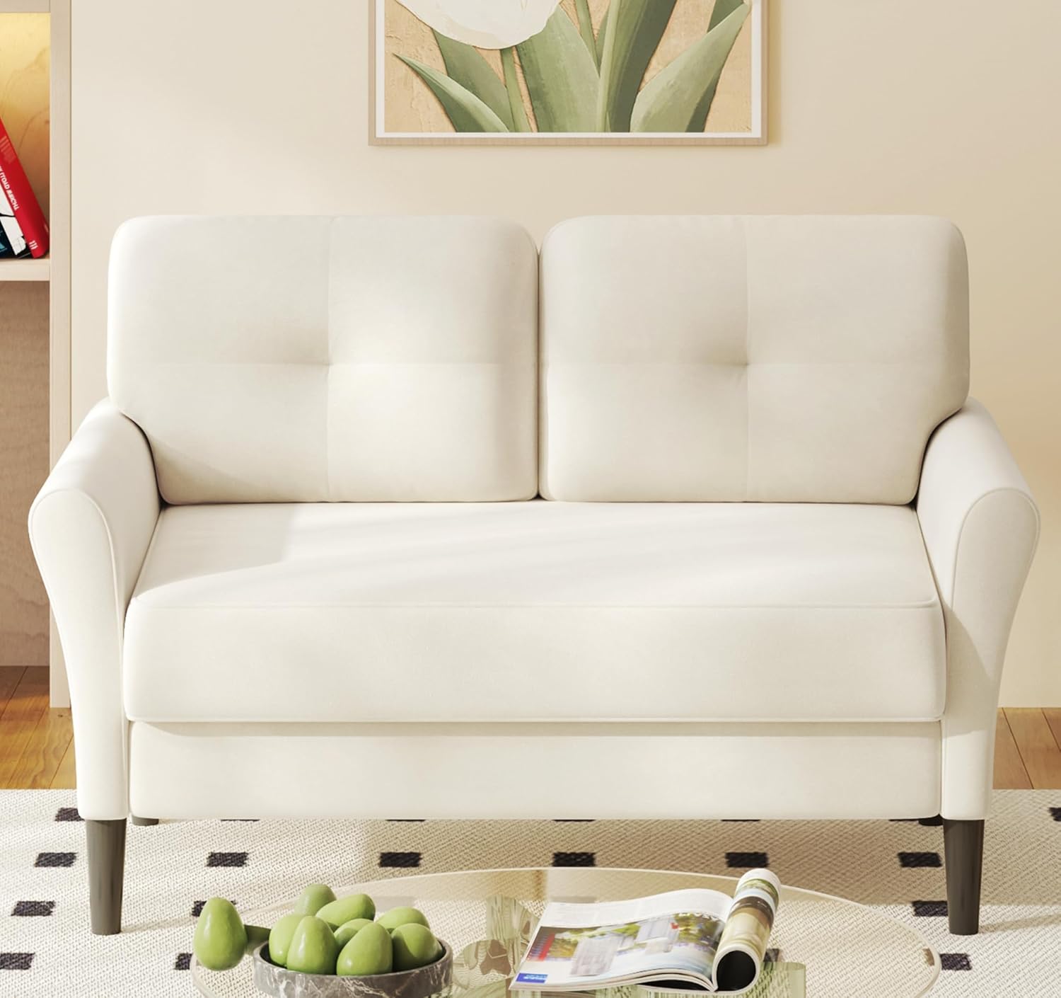 69" Small Sofa, Soft Small Couch with 2 Pillows, Comfy Love Seat ...
