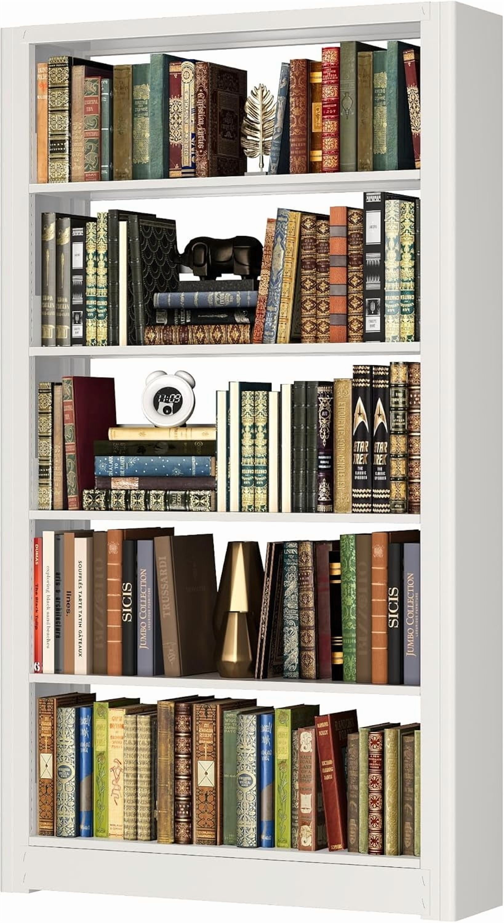 69” Tall Metal Bookshelf, Heavy Duty Bookcase, Modular Book Shelf with ...