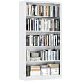 69'' Tall White Bookshelf, Metal Bookshelves and Bookcases, Display ...