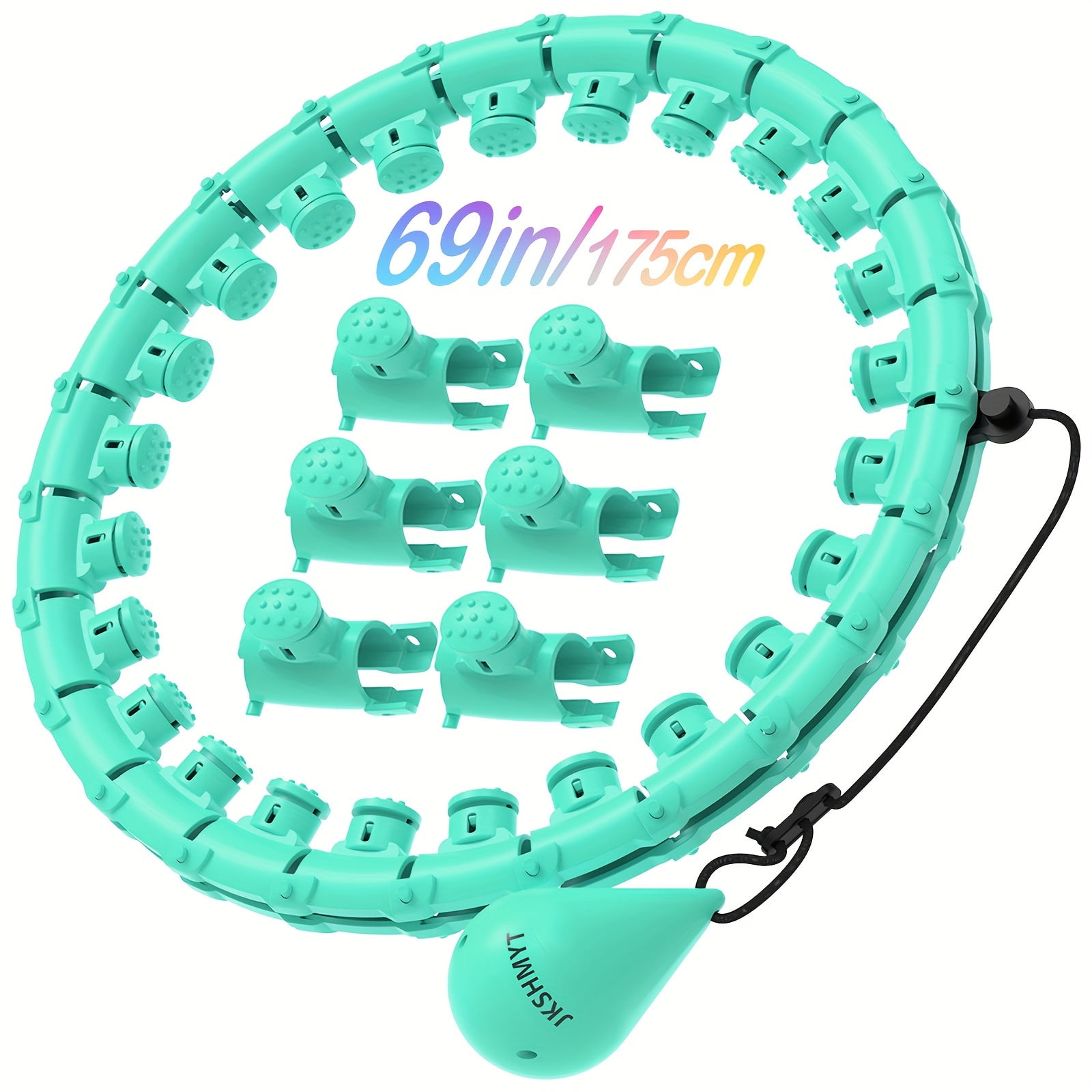 "69" Weighted Pilates Ring - Adjustable 30-Link Smart Hoop w/360 ...