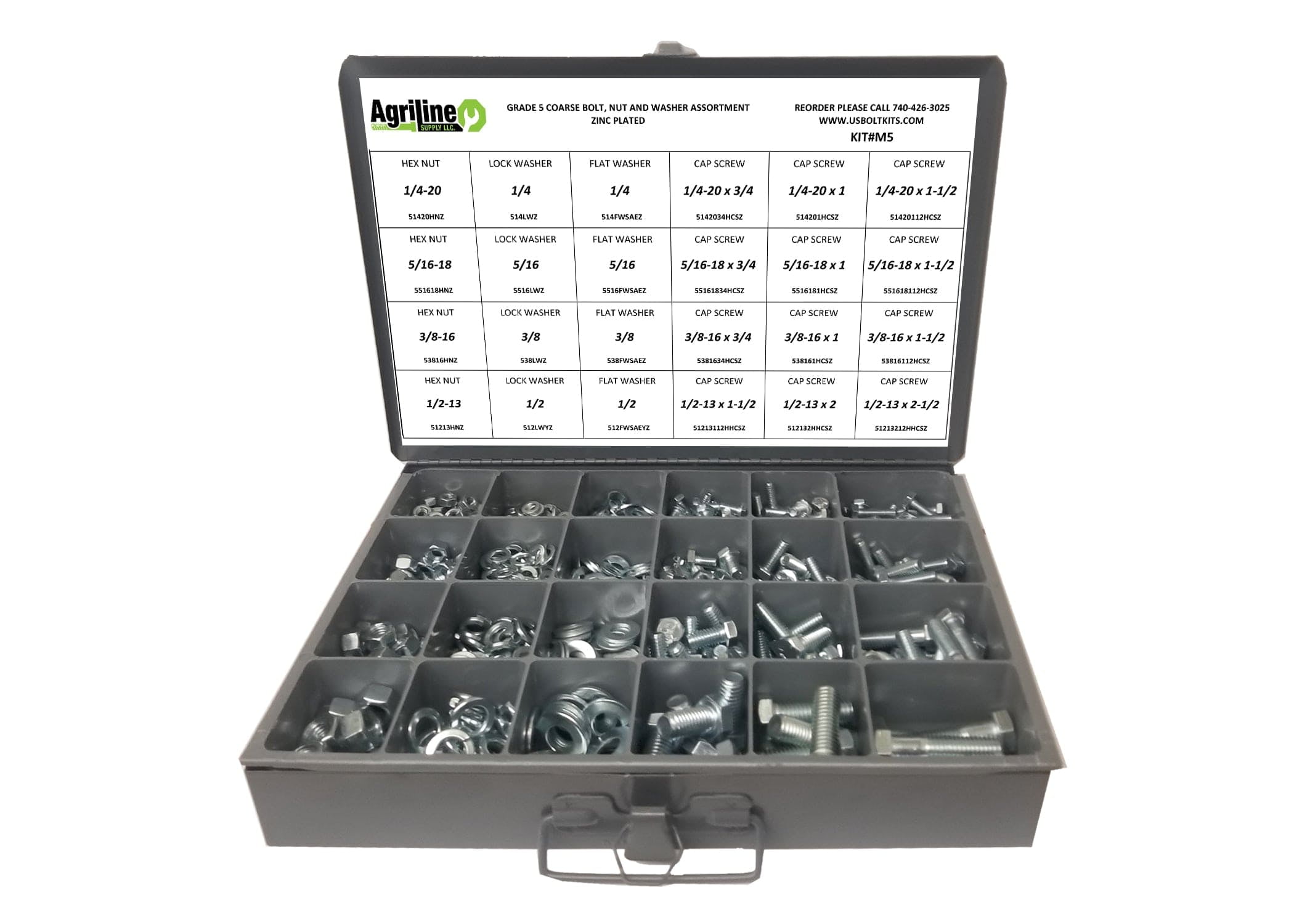 690 Piece Grade 5 USS Coarse Thread Assortment - Walmart.com