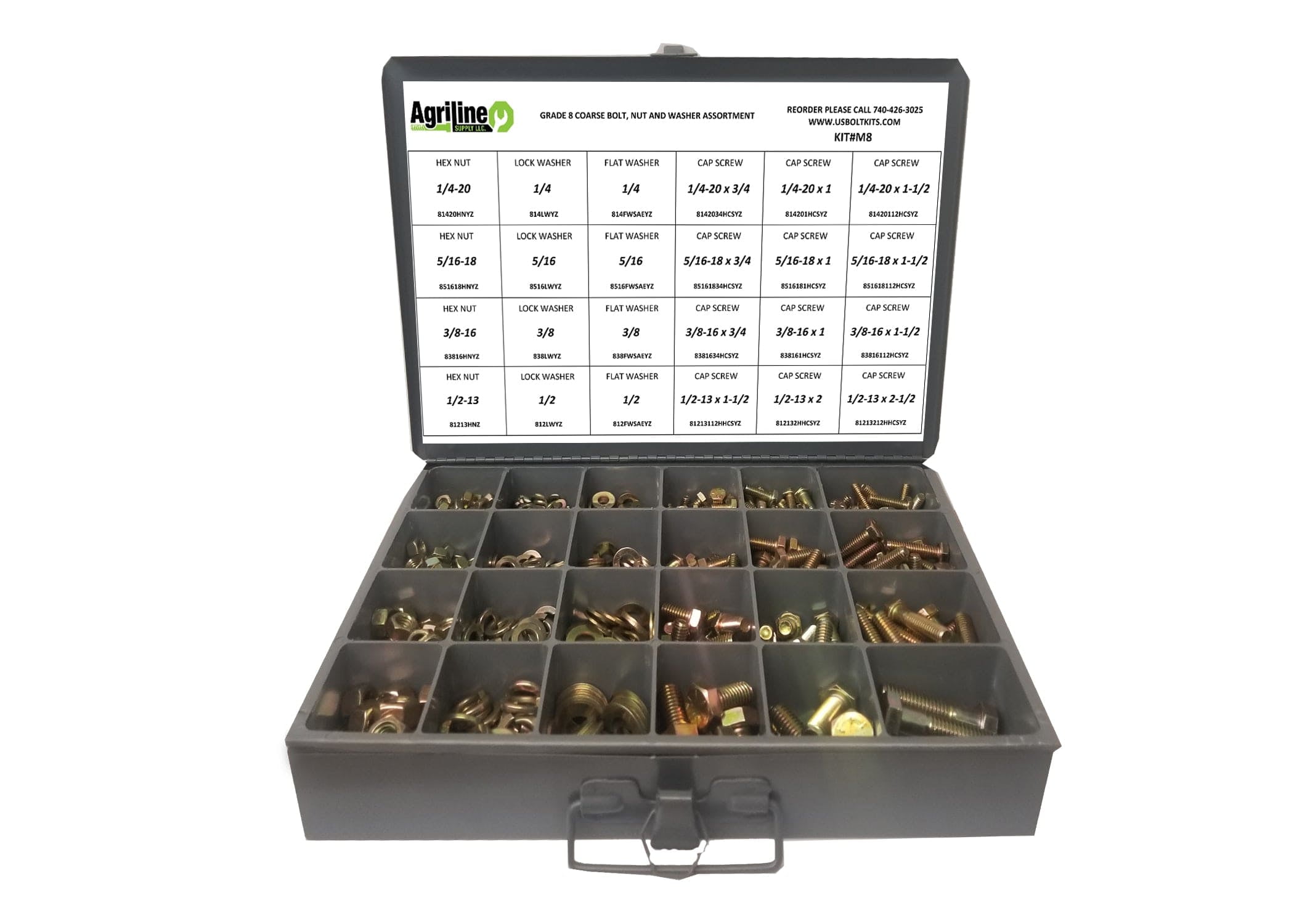 Grade 8 Fine Thread Assortment Kit Set, 690 Pieces with Convenient ...