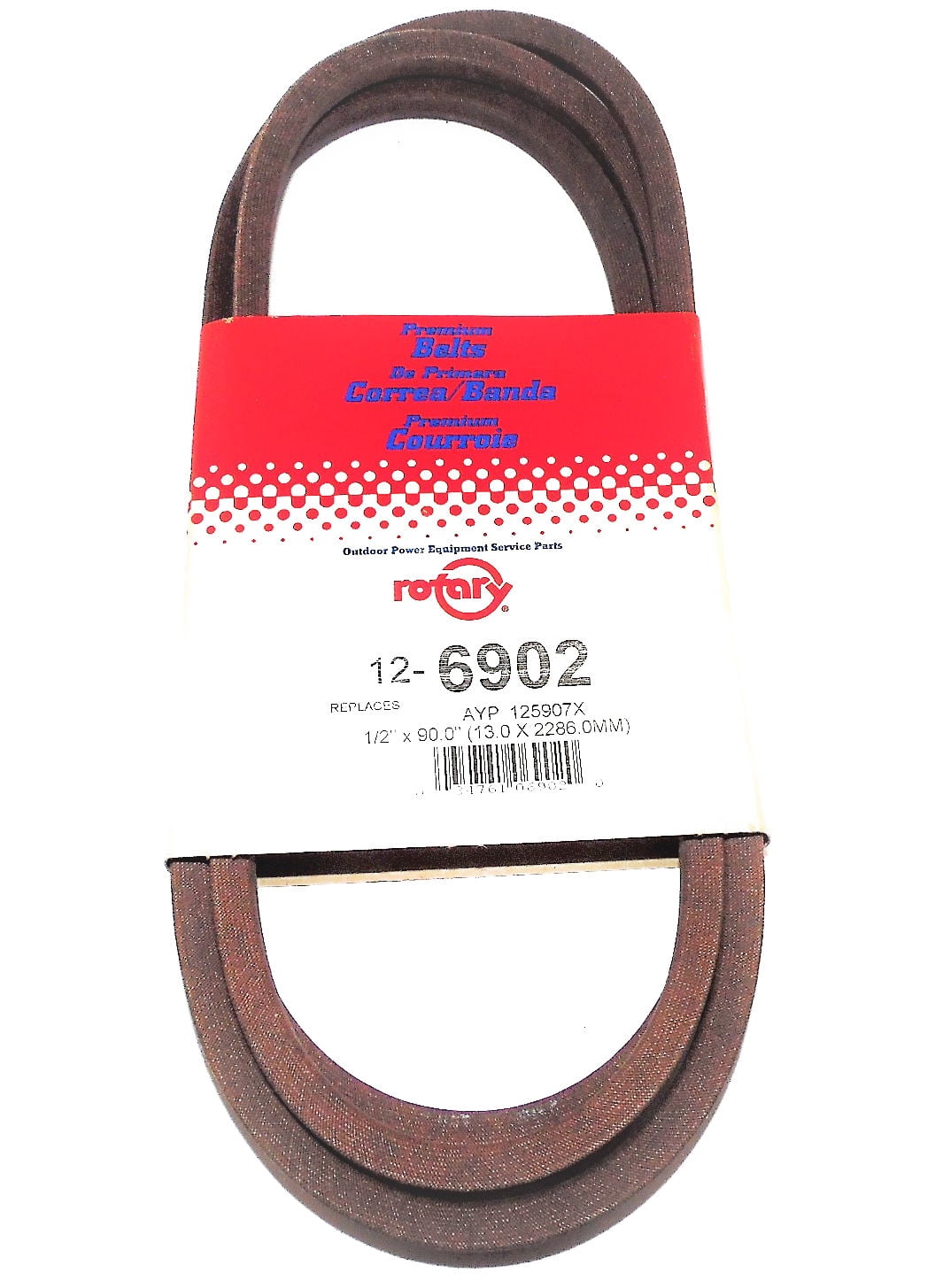 6902 Rotary Belt (1/2"X 90") Compatible With SEARS/Craftsman 125907X ...