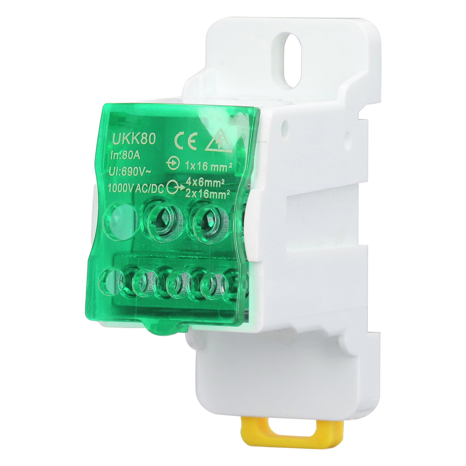 690V 80A DIN Rail Terminal Block Distribution Box Spliceable Brass ...