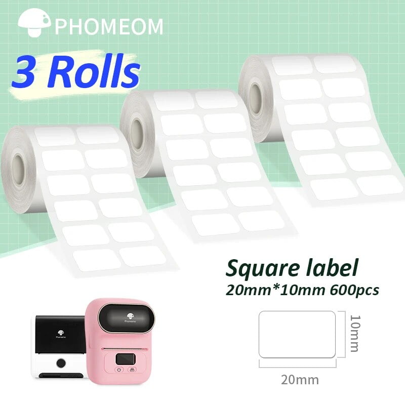 690pcs 3 Rolls Label Sticker for Phomemo M110 M200 M220 Self-Adhesive ...