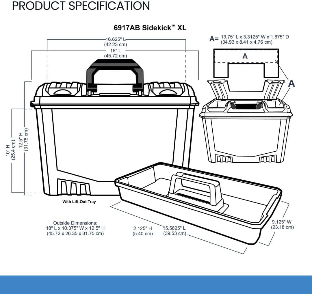 6917AB Sidekick XL Carrying Case, Portable Art & Craft Organizer with ...