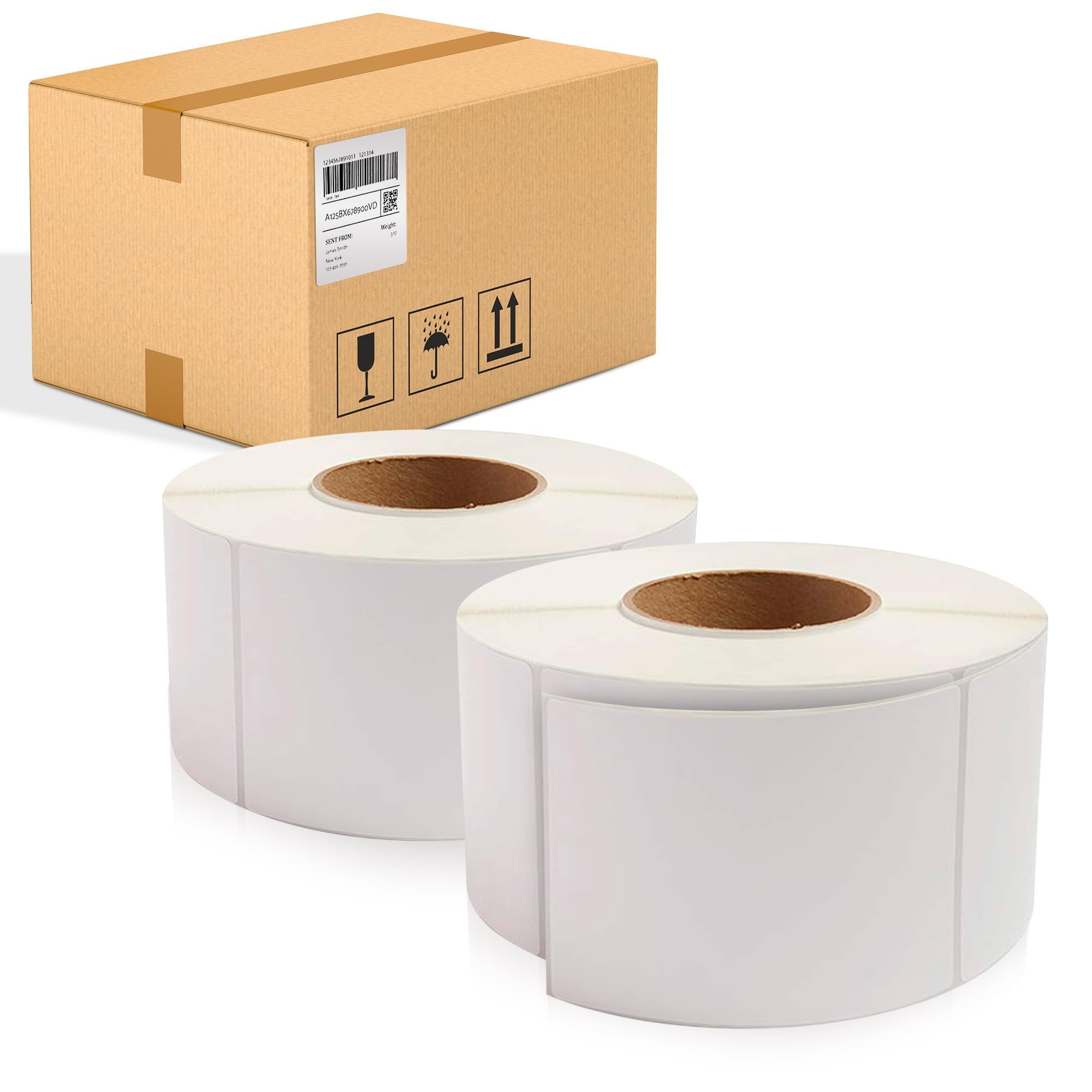 6920 Pack of Thermal Transfer Labels 3" x 5" Nonperforated 12" OD ...