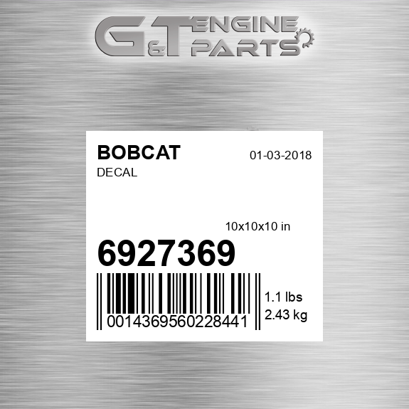 6927369 DECAL fits BOBCAT (New OEM) - Walmart.com