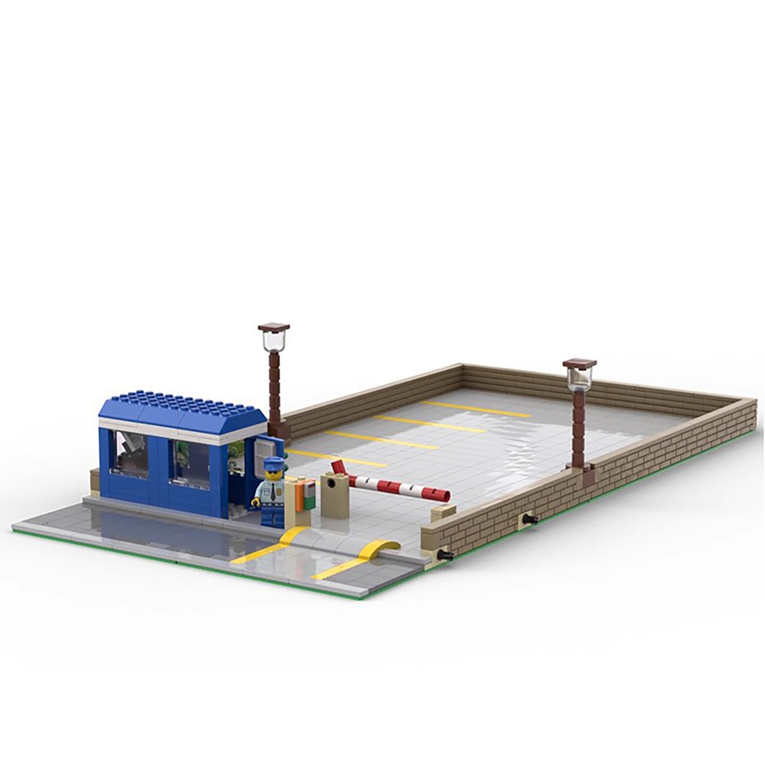 694 Piece MOC Building Blocks Car Parking Lot Assembled Combination ...
