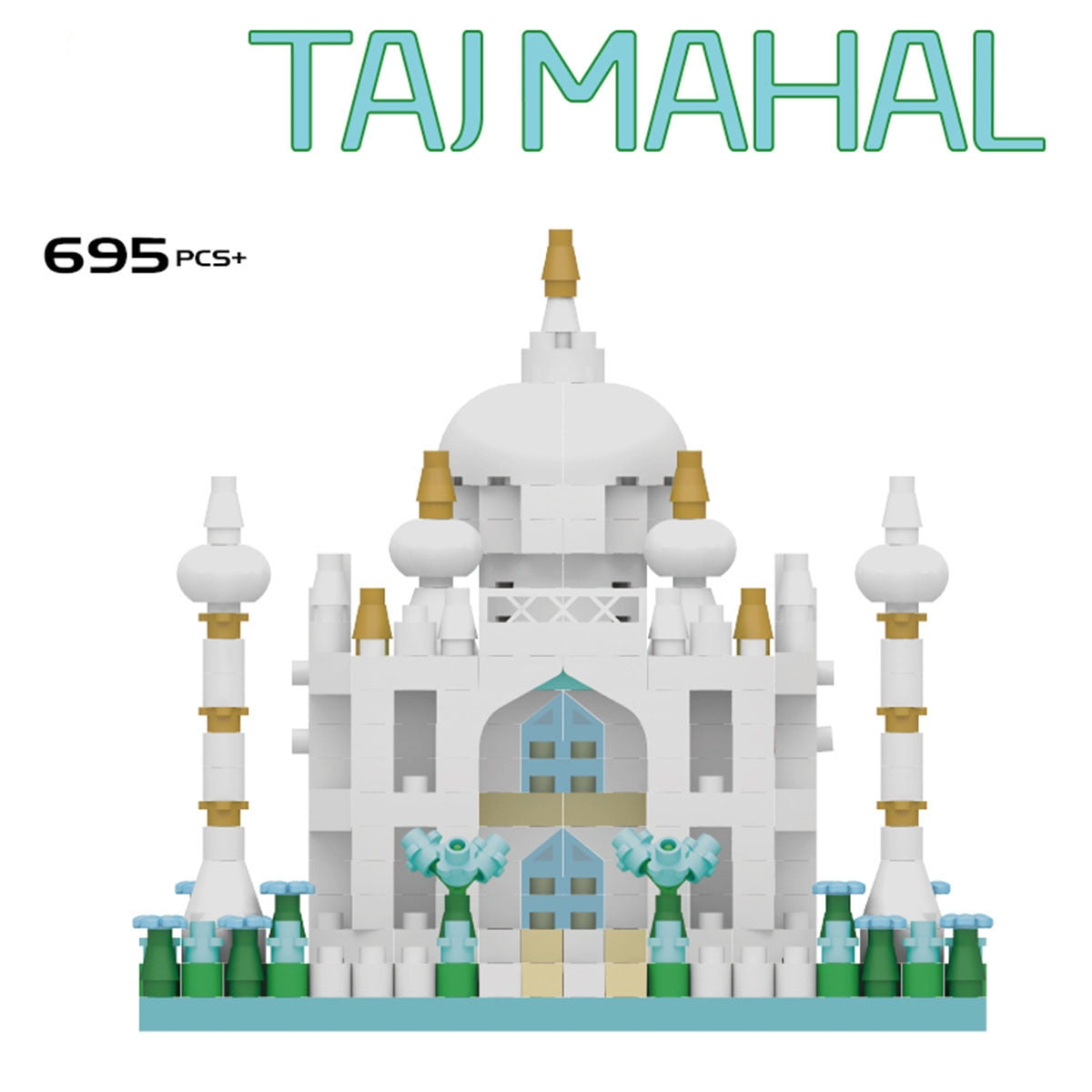 696PCS World Large Cities Building Mini Taj Mahal Woodblock Building ...