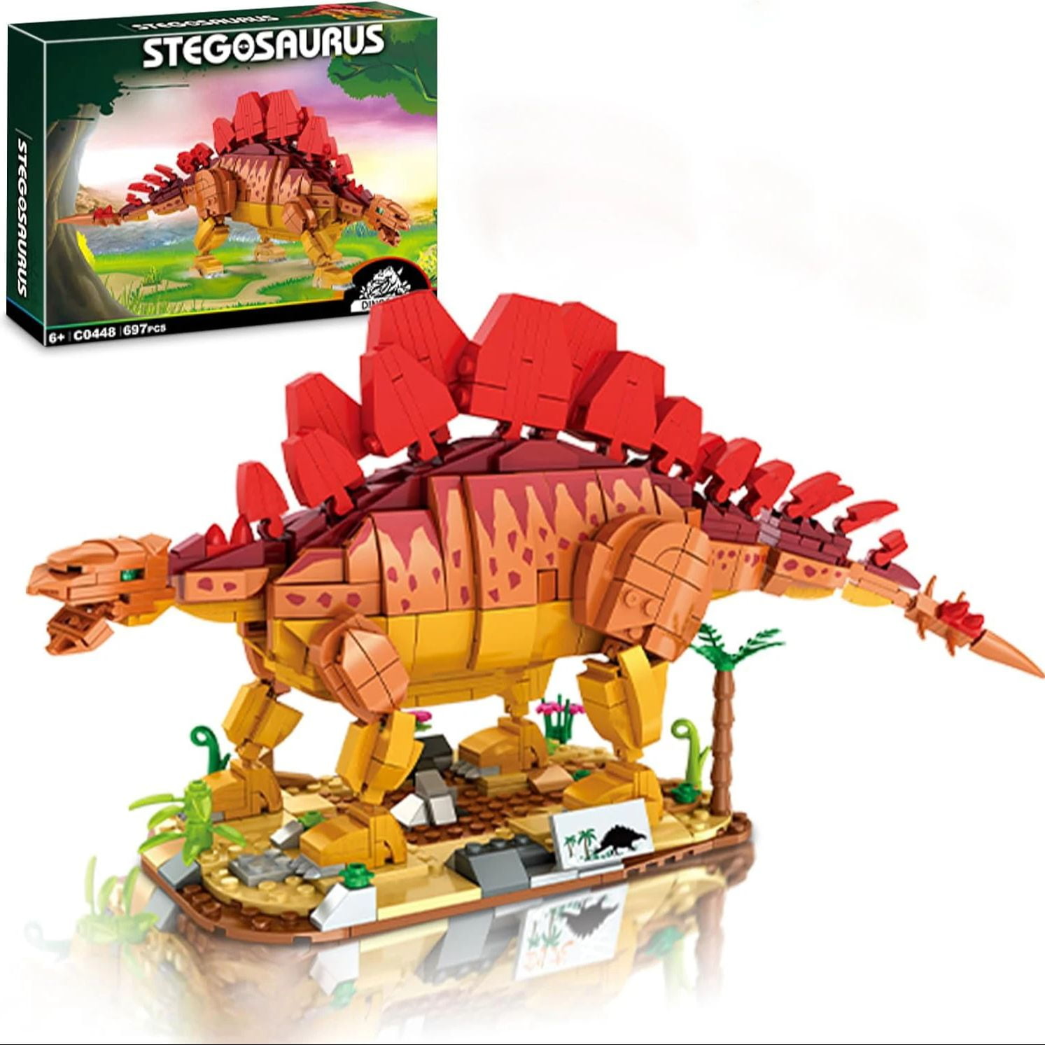 697 PCS Stegosaurus Building Blocks Educational Kids Toys Dinosaur ...