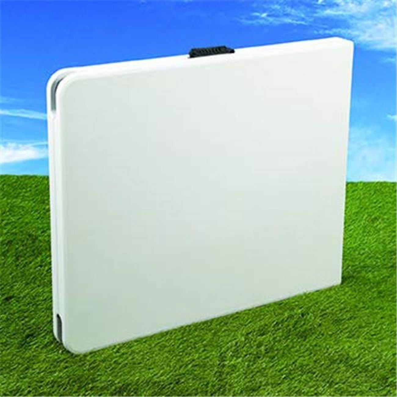 69864 White Plastic Rectangle Folding Table - Walmart.com