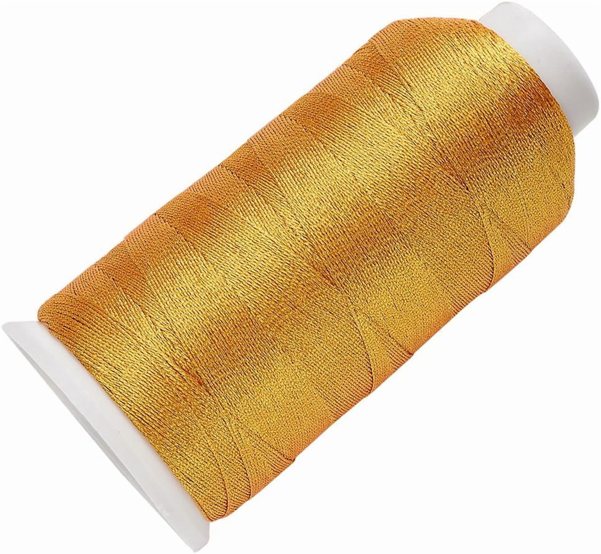 699.91 Yards Metallic Gold Embroidery Thread Nylon Machine Kniting ...