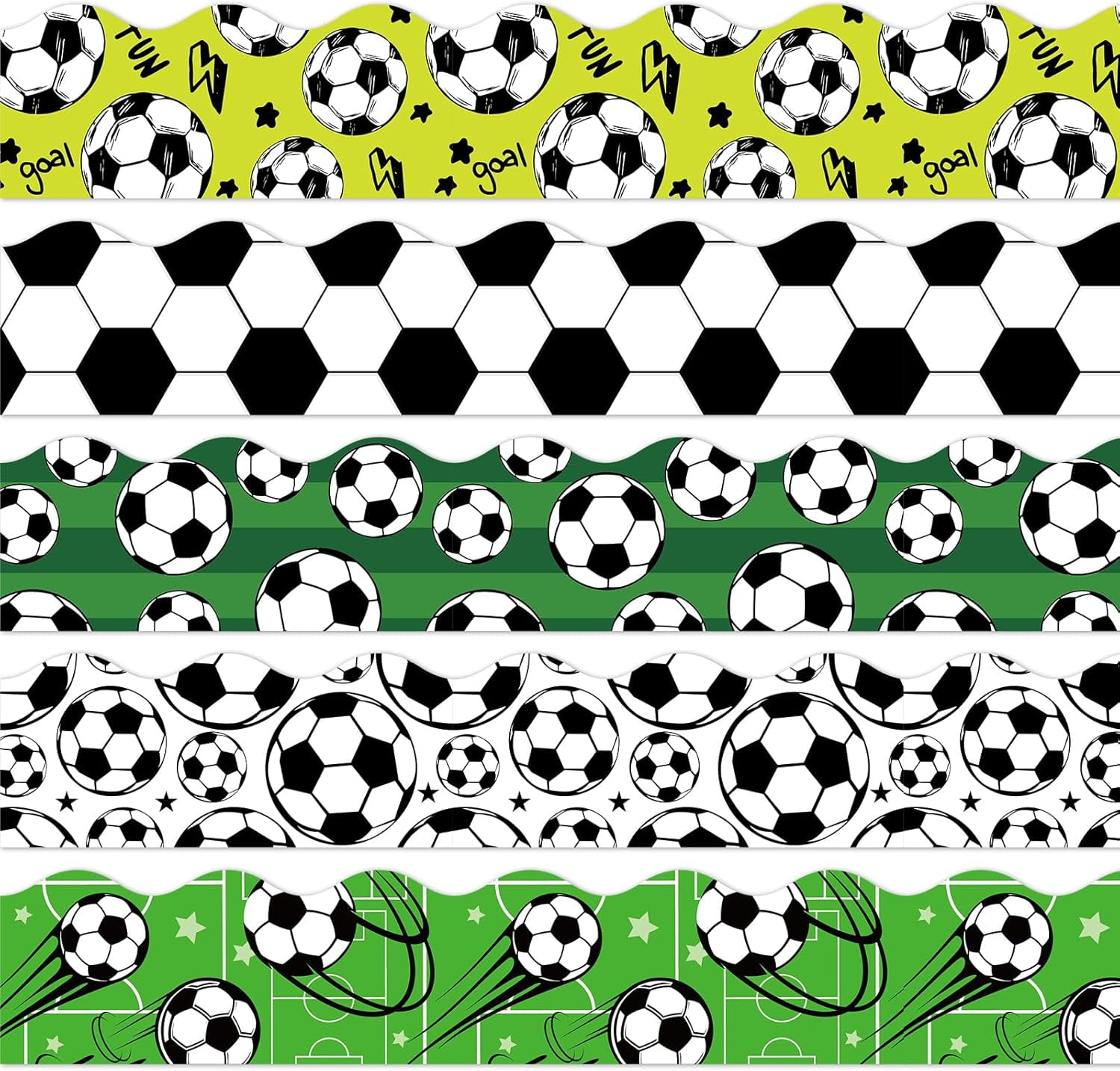 69Ft Soccer Bulletin Board Borders Sport Theme Self-Adhesive Border ...