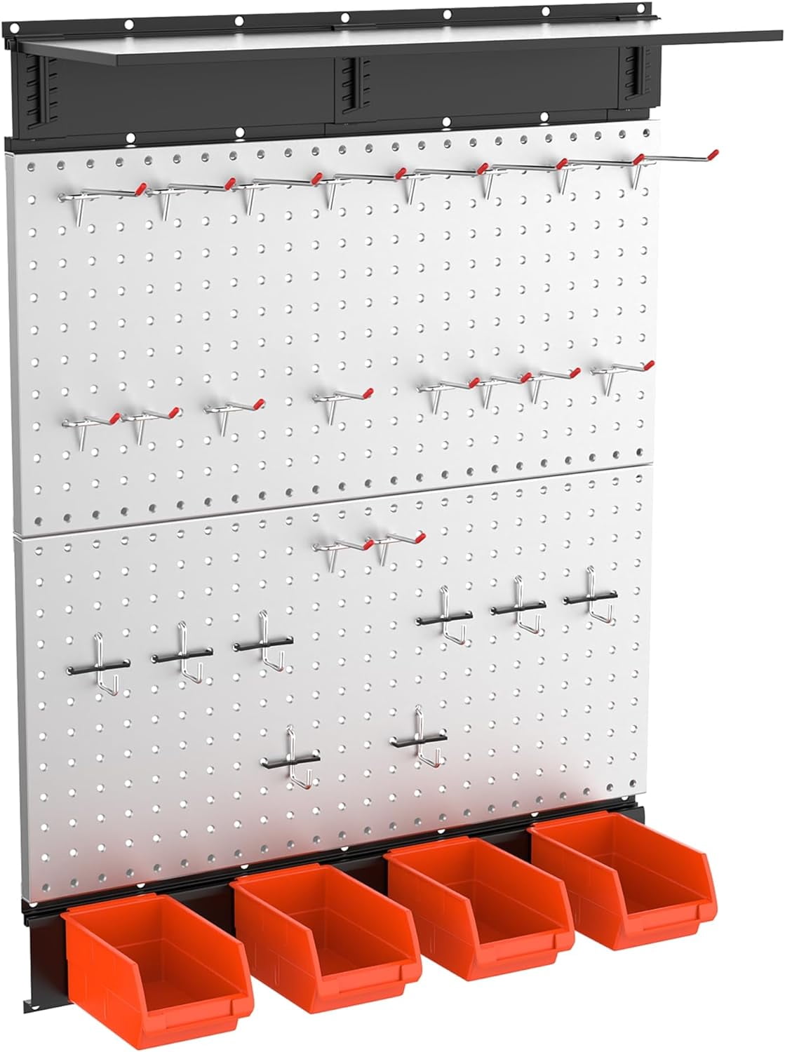 69PCS Metal Pegboard with Accessoreis for Garage Wall, Tool Organizer ...
