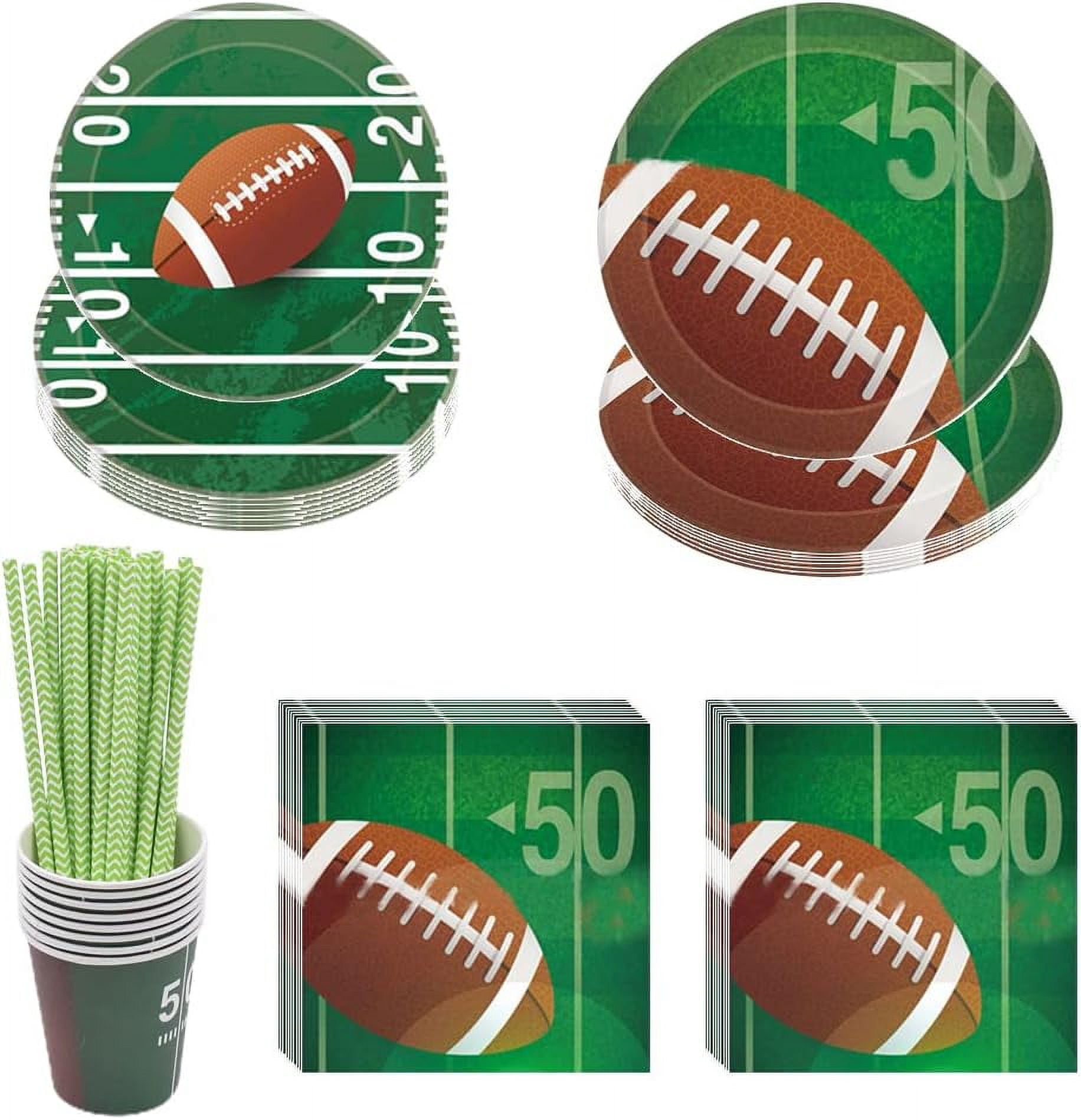 69Pcs Football Party Tableware Dinnerware Paper Plates Napkins Cups ...