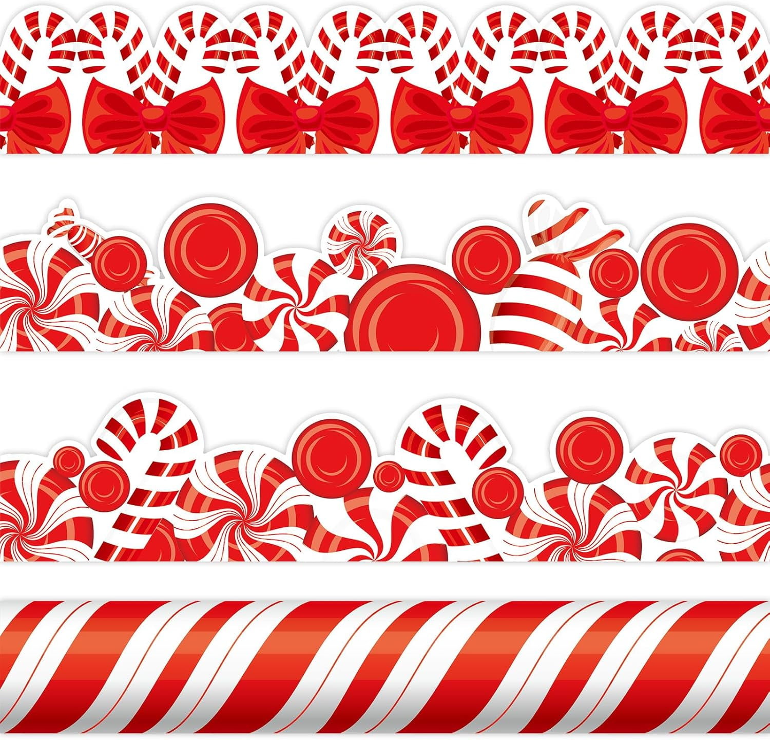 69ft Christmas Bulletin Board Decorations, Peppermint Bulletin Board ...