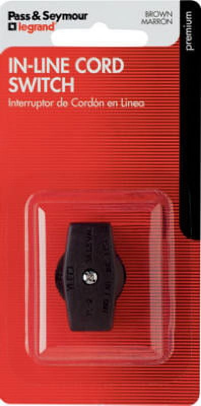 6A 125V 3A 250V Brown Miniature In Line Feed On/Off Cord Switch, Each ...