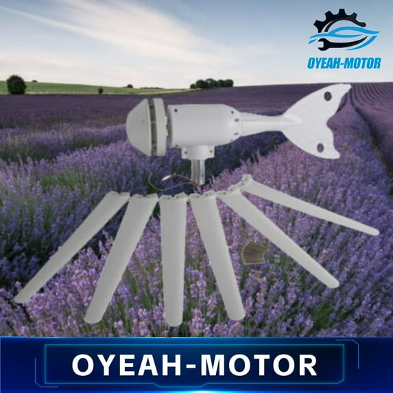 6A 12V 400W Wind Turbine Generator Kit W/6 Blades Windmill DC for Field ...