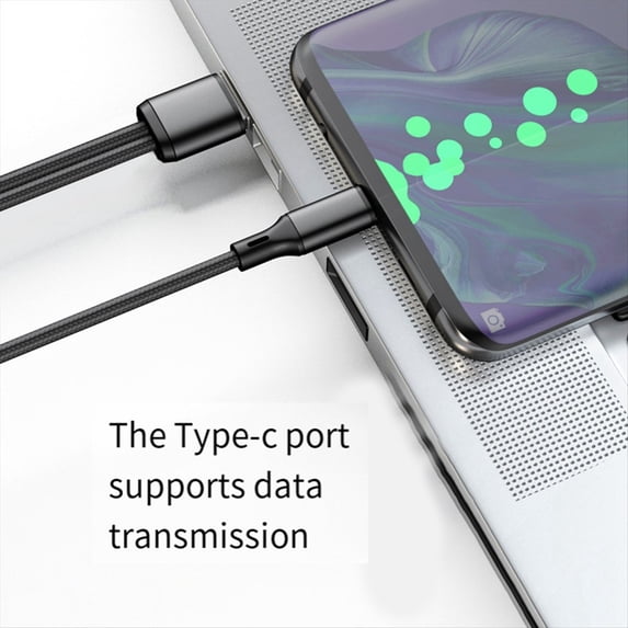 6A Fast Charging Dual Port Type-C Splitter Charging Cable Powered ...