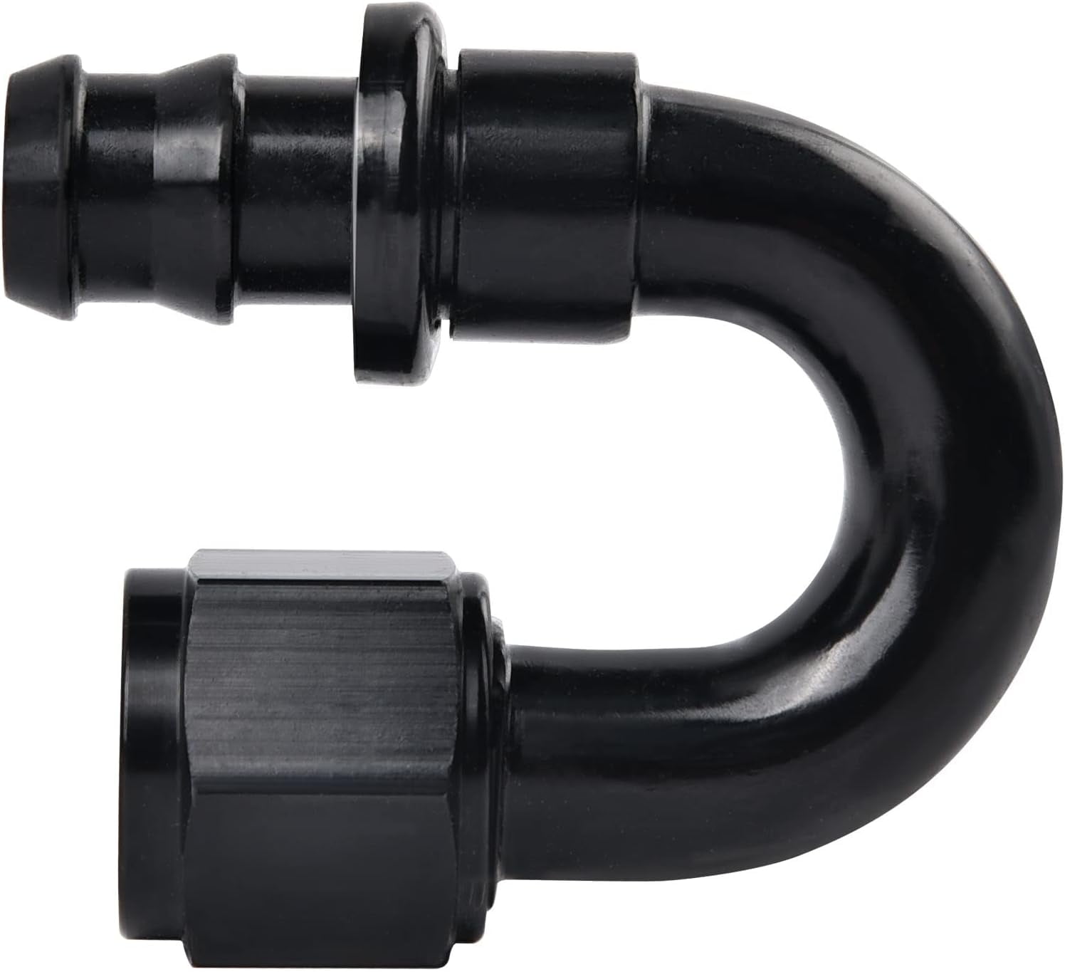 6AN 180 Degree Push Lock Hose Fitting End Black - Walmart.com