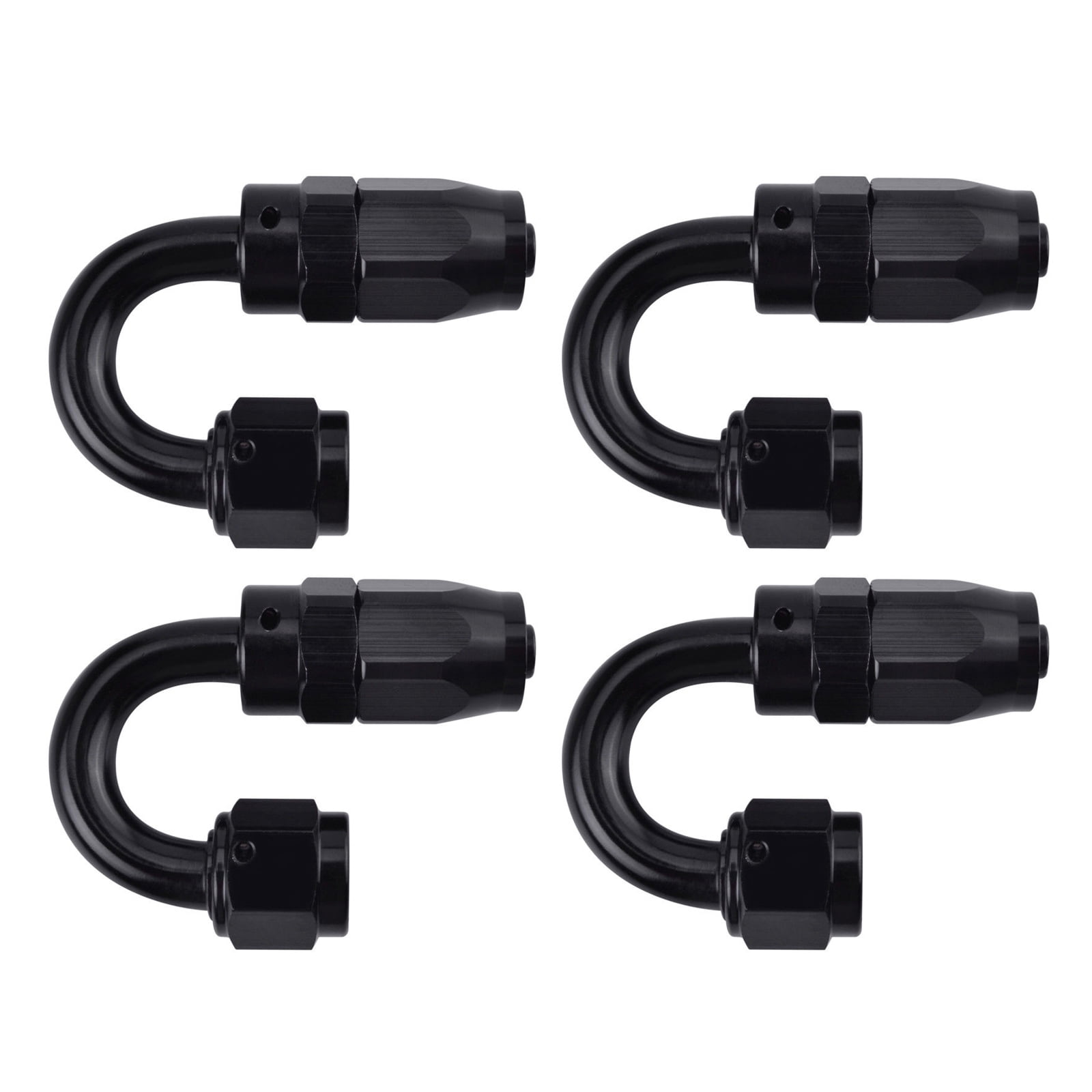 6AN 180 Degree Swivel Hose End Fitting for CPE Braided Hose Black 4PCS ...