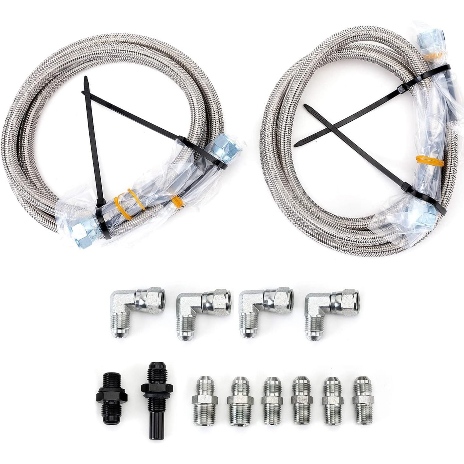 6AN 70" Transmission Cooler Hose Kit Lines Fitting Kit for GM Chevy ...